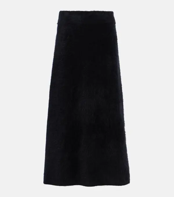 LISA YANG Asta Cashmere Midi Skirt - Black