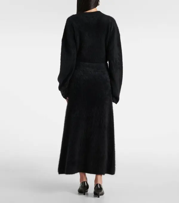 LISA YANG Asta Cashmere Midi Skirt - Black