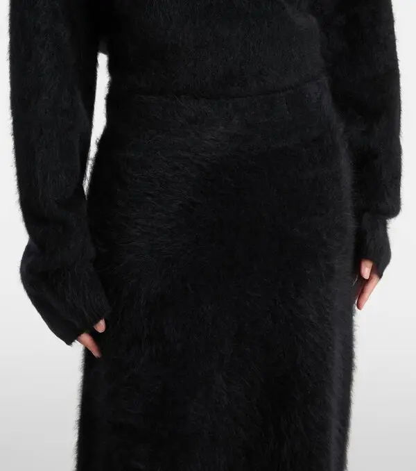 LISA YANG Asta Cashmere Midi Skirt - Black