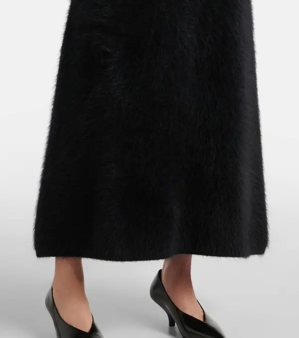 LISA YANG Asta Cashmere Midi Skirt - Black
