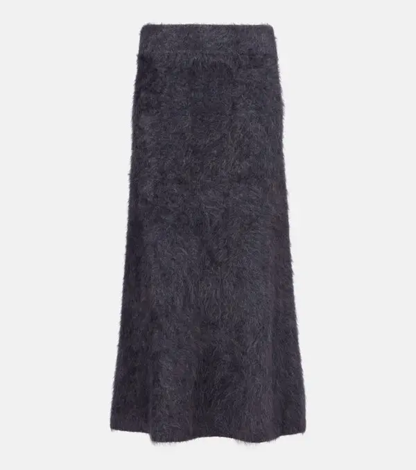 LISA YANG Asta Cashmere Midi Skirt - Grey