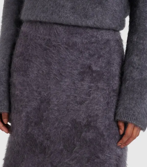 LISA YANG Asta Cashmere Midi Skirt - Grey
