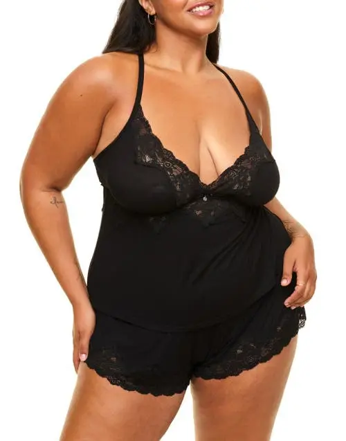 ADORE ME Lora Pajama Cami & Shorts Set - Black