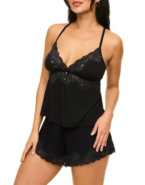 ADORE ME Lora Pajama Cami & Shorts Set - Black