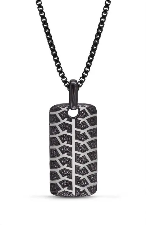 LUVMYJEWELRY Tire Tread Tag Necklace - Dark Grey