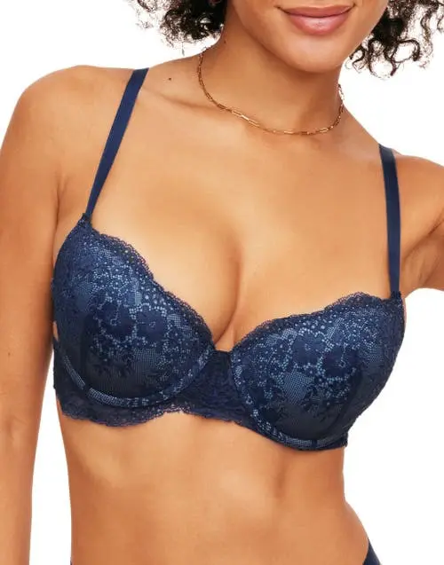 ADORE ME Olisa Push Up Demi Bra - Dark Blue