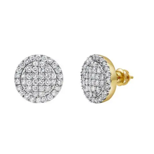 LUVMYJEWELRY 1.14 Ct. Diamond Stud Earrings - 14k Yellow Gold