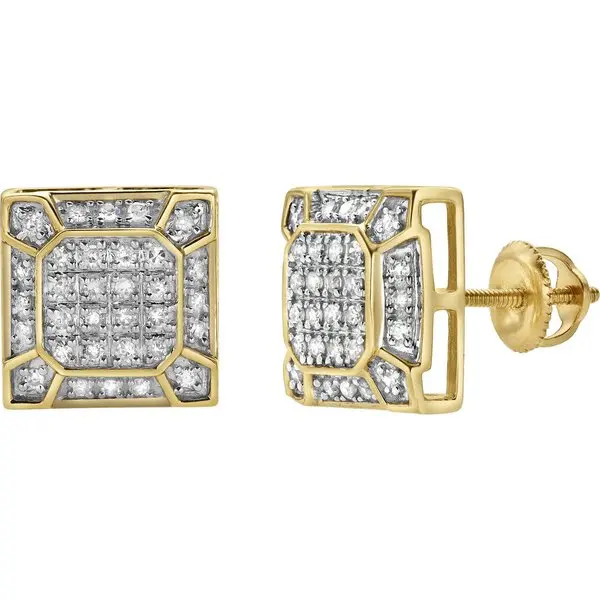 LUVMYJEWELRY Regalia 0.25ct Diamond Stud Earrings - 10k Yellow Gold
