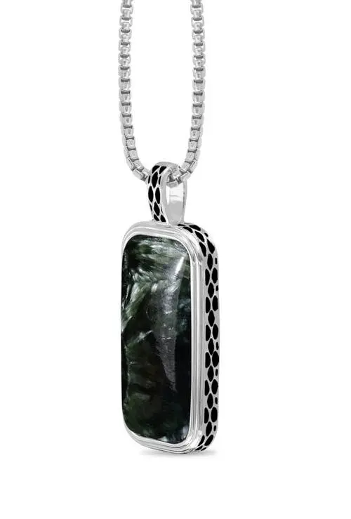 LUVMYJEWELRY Seraphinite Sterling Tag Necklace