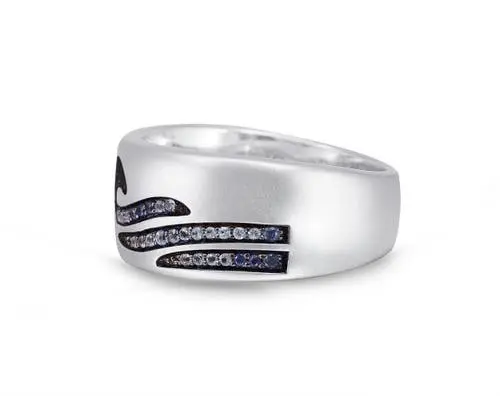 LUVMYJEWELRY Sapphire And Topaz Band Ring