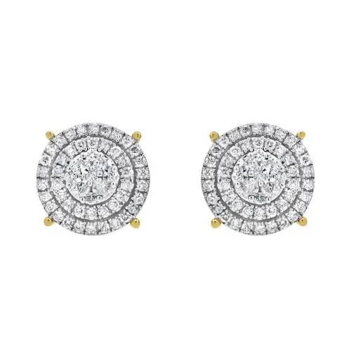 LUVMYJEWELRY High Roller 0.70ct Diamond Stud Earrings - 14k Yellow Gold