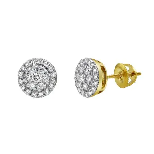 LUVMYJEWELRY Diamond Stud Earrings - 14k Yellow Gold