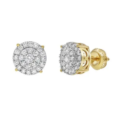 LUVMYJEWELRY Circle Entwine Diamond Stud Earrings - 14k Yellow Gold