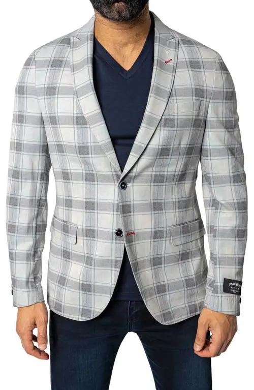 MACEOO Descartes Unconstructed Plaid Brooksy Sky Blazer - Blue