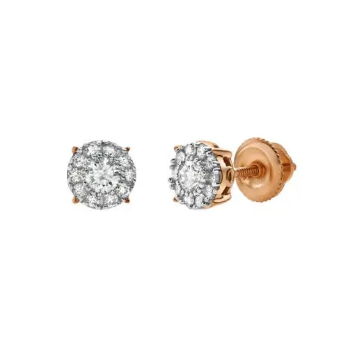 LUVMYJEWELRY 14k Gold 0.25 Ct. Diamond Stud Earrings - 14k Rose Gold