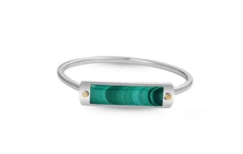 LUVMYJEWELRY Malachite Sterling Cuff Bracelet - Silver
