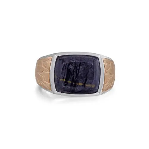 LUVMYJEWELRY Picture Agate Signet Ring - Silver