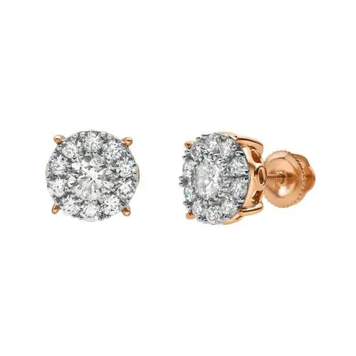LUVMYJEWELRY 14k Gold 0.35ct Diamond Stud Earrings - 14k Rose Gold