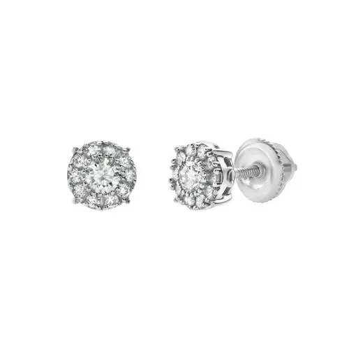 LUVMYJEWELRY 14k Gold 0.35ct Diamond Stud Earrings - 14k White Gold
