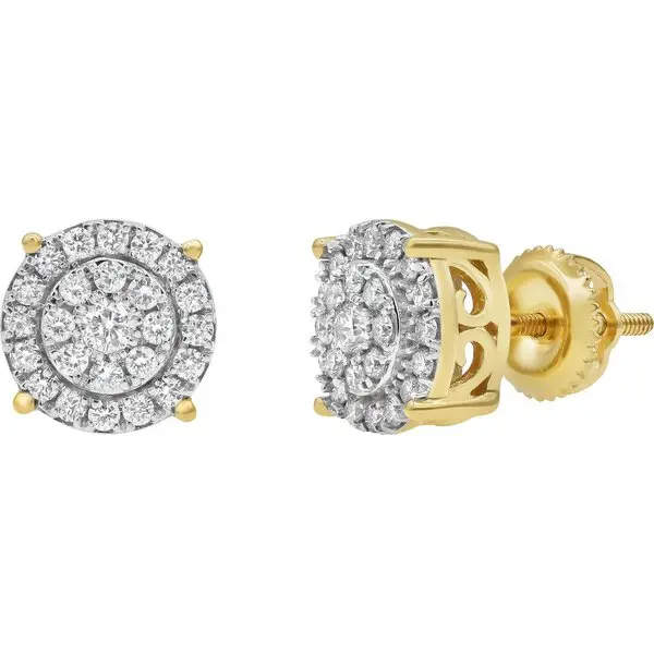 LUVMYJEWELRY 0.5 Ct. Diamond Stud Earrings - 14k Yellow Gold