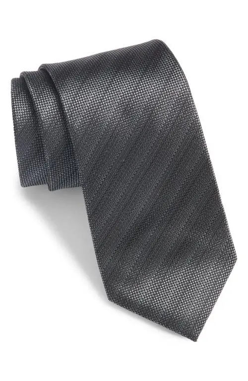 Nordstrom Tonal Stripe Silk Neck Tie - Black