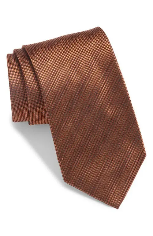 Nordstrom Tonal Stripe Silk Neck Tie - Orange