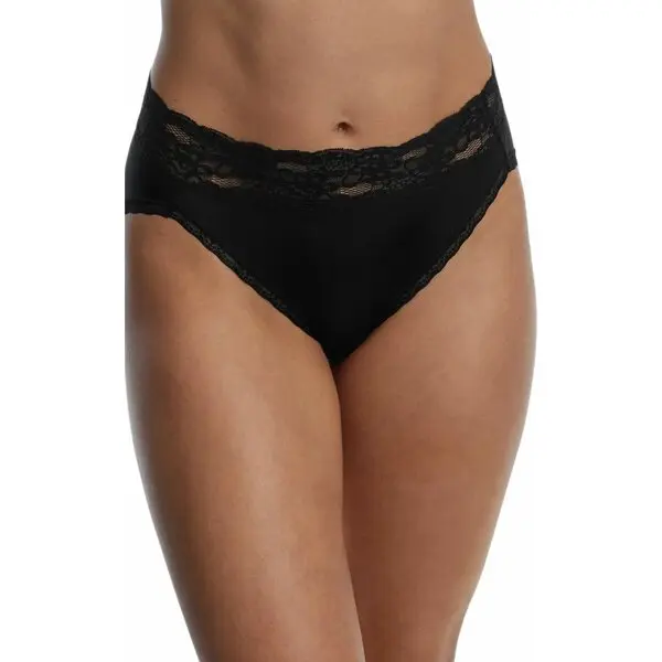 SKARLETT BLUE Goddess Lace Trim French Cut Brief - Black