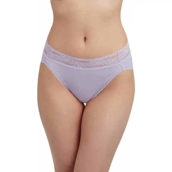 SKARLETT BLUE Goddess Lace Trim French Cut Brief - Ice Purple