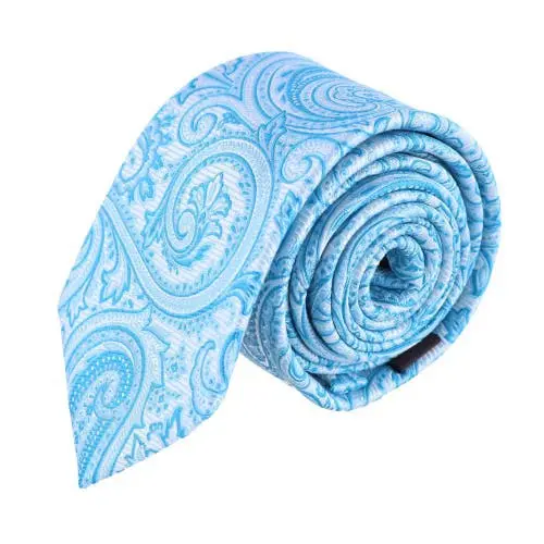 Trafalgar Sobee Paisley Silk Brace And Necktie Set - Light Blue