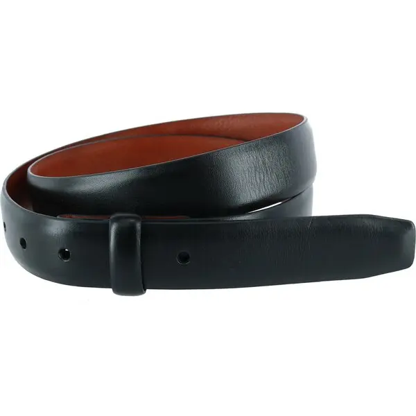 Trafalgar Cortina Leather 30mm Harness Belt Strap No Buckle - Black
