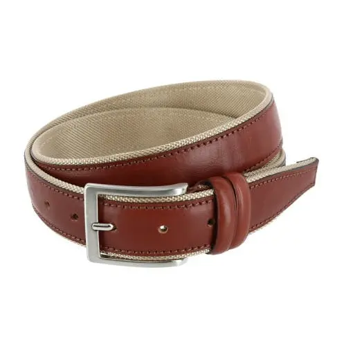 Trafalgar The Back Nine Leather Golf Belt - Cognac With Tan Lining