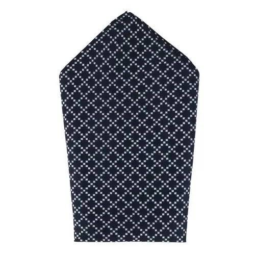 Trafalgar Rowan Geometric Pattern 12x12 Silk Pocket Square - Black