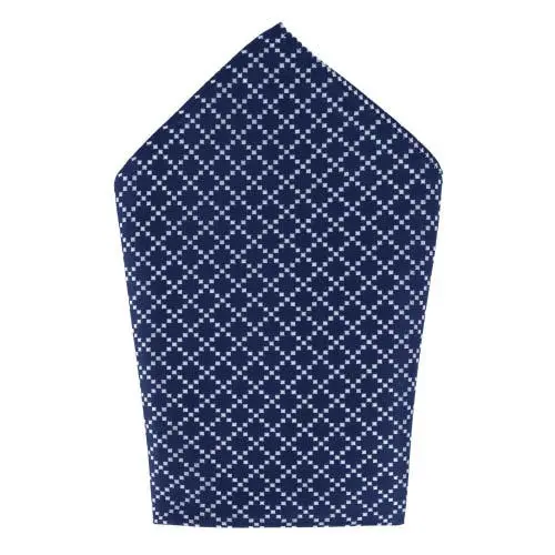 Trafalgar Rowan Geometric Pattern 12x12 Silk Pocket Square - Navy