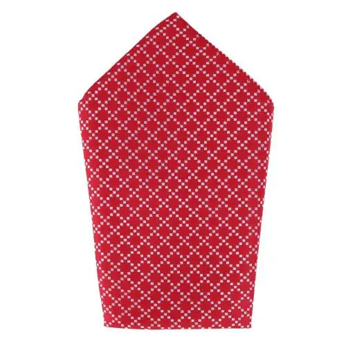 Trafalgar Rowan Geometric Pattern Silk Pocket Square - Red