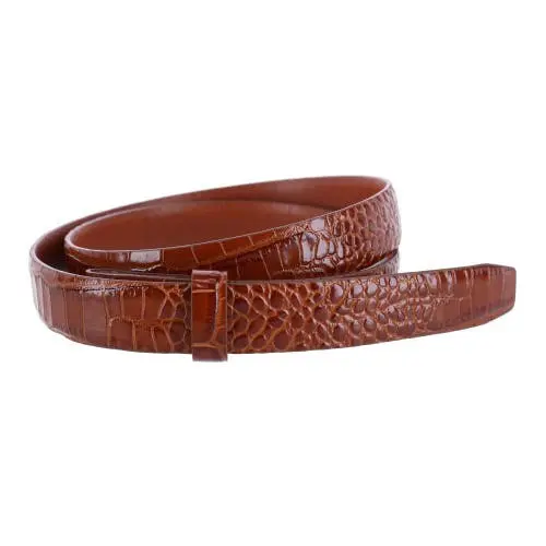 Trafalgar 25mm Gator Embossed Leather Belt Strap - Chestnut