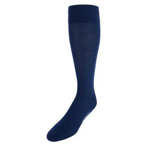 Trafalgar Sutton Fine Merino Wool Ribbed Socks - Navy