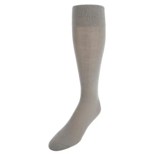 Trafalgar Sutton Fine Merino Wool Ribbed Socks - Taupe