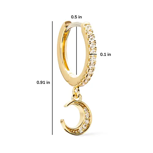 ANA LUISA Crescent Moon Huggie Hoops - Gold