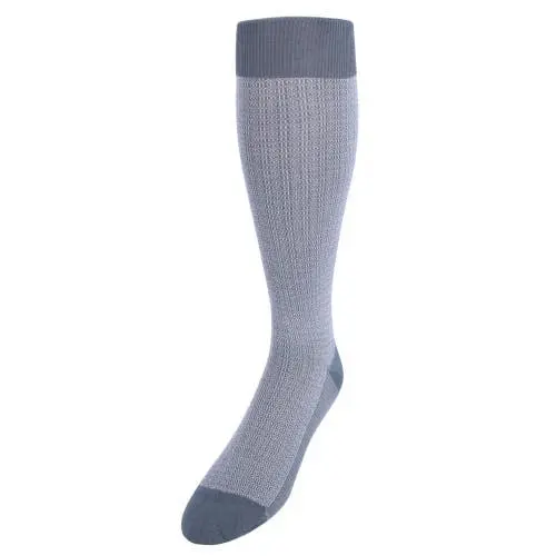 Trafalgar Bernard Chain Link Mercerized Cotton Over-the-calf Socks - Grey