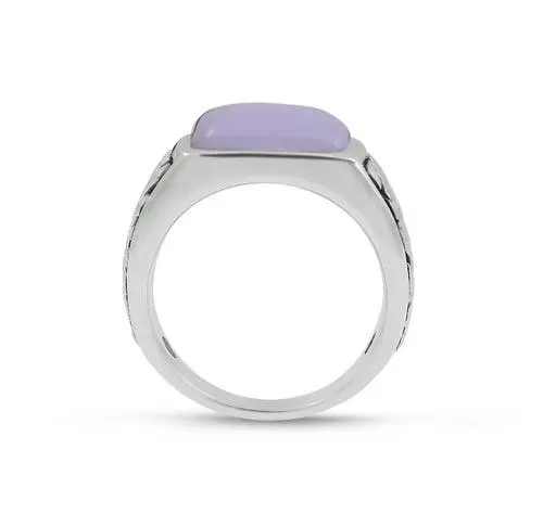LUVMYJEWELRY Lace Agate Signet Ring - Blue