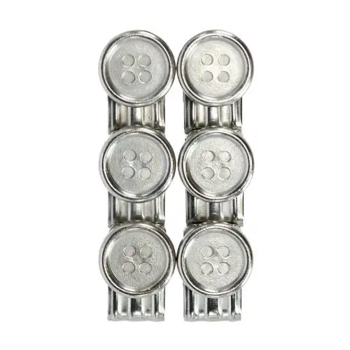 Trafalgar No Sew Moveable Button End Brace Clips - Brushed Silver