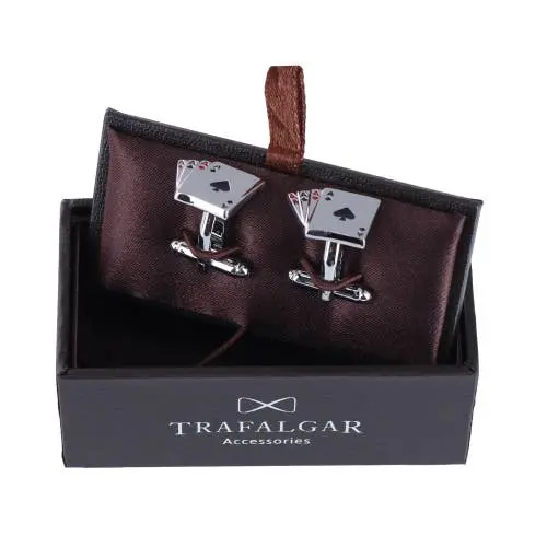Trafalgar Four Of A Kind Novelty Card Game Cufflinks