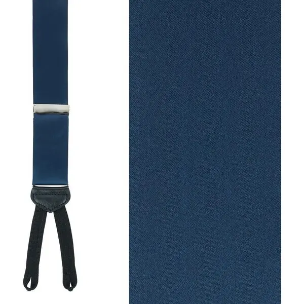 Trafalgar Sutton Solid Silk Formal End Suspender - Navy