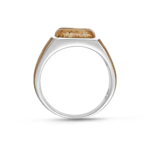 LUVMYJEWELRY Picasso Jasper Sterling Silver Signet Ring