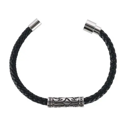 Trafalgar Silver Filigree Leather Bracelet