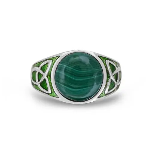 LUVMYJEWELRY Malachite Signet Ring - Silver