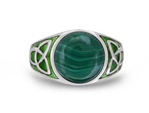 LUVMYJEWELRY Malachite Signet Ring - Silver