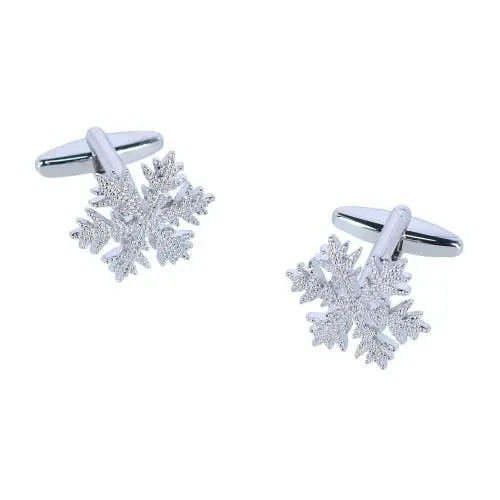 Trafalgar Let It Snow Snowflake Novelty Cufflinks - Silver
