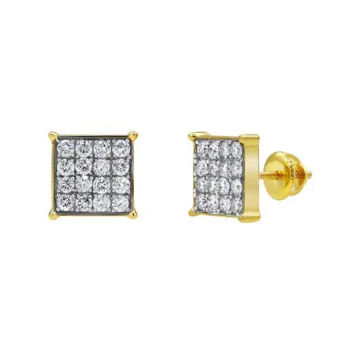 LUVMYJEWELRY Diamond Stud Earrings 0.70 Ct - 14k Yellow Gold