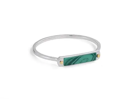 LUVMYJEWELRY Malachite Sterling Cuff Bracelet - Silver